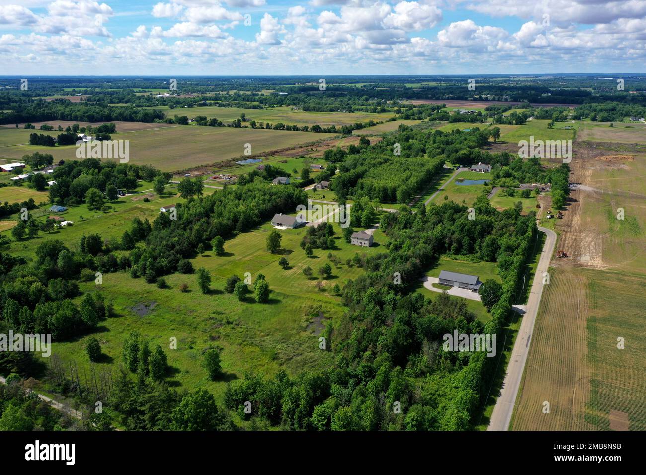This aerial image taken with a drone on June 9, 2022 shows a portion of ...