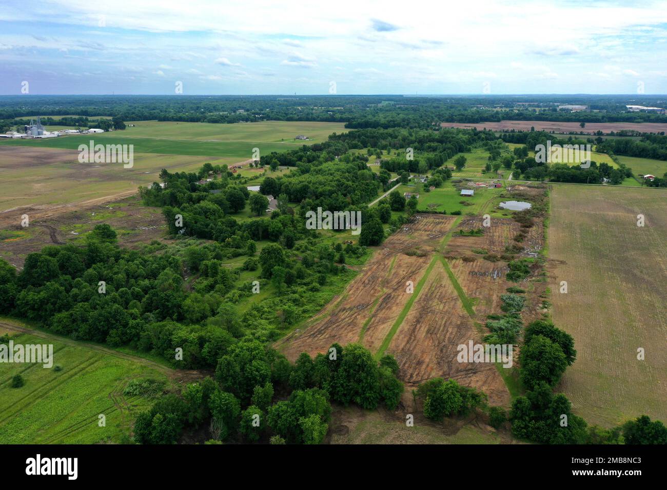 This aerial image taken with a drone on June 8, 2022 shows a portion of ...