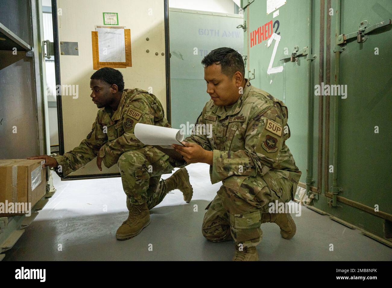 U.S. Air Force Senior Airman Jamel T. Hines, left, and Staff Sgt. Jorge ...