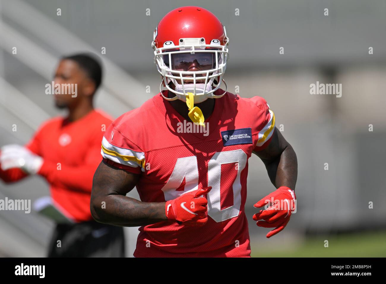 Kansas City Chiefs running back Derrick Gore jogs to a drill during the ...