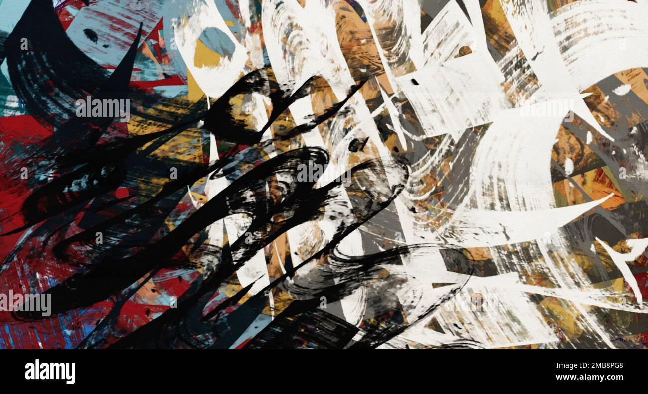 Abstract raster grunge background with blurred wavy smears of paint ...