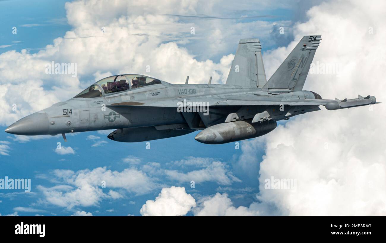 A U.S. Navy EA-18G Growler aircraft attached to the Electronic Attack ...