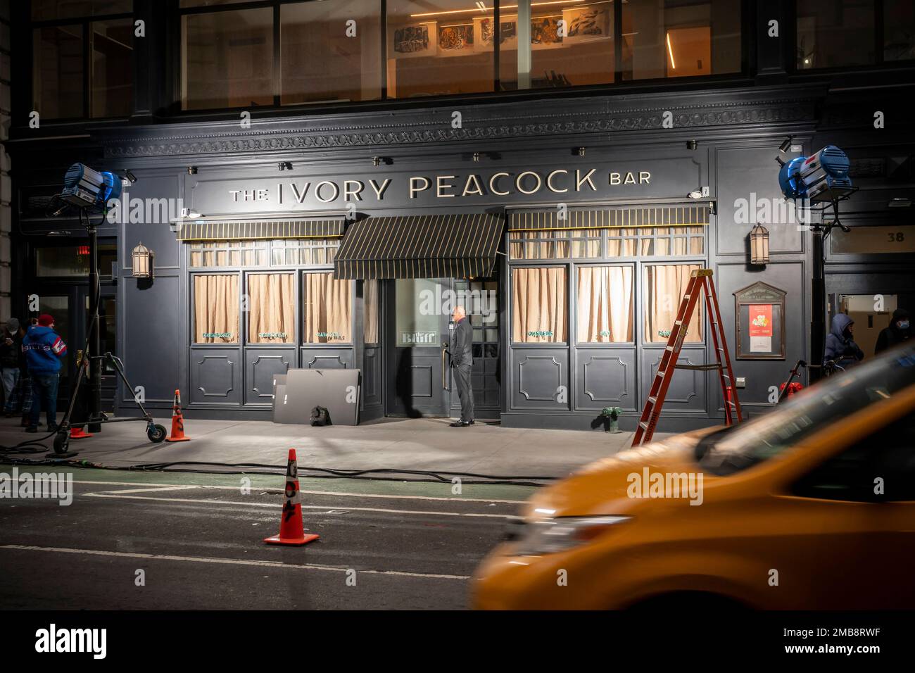 Lighting of an interior scene from outside of the Ivory Peacock ...