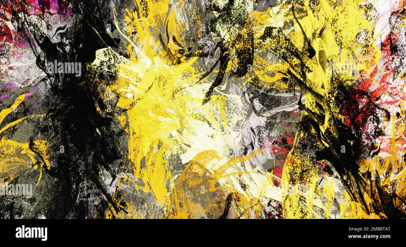 Abstract raster grunge background with blurred wavy smears of paint ...