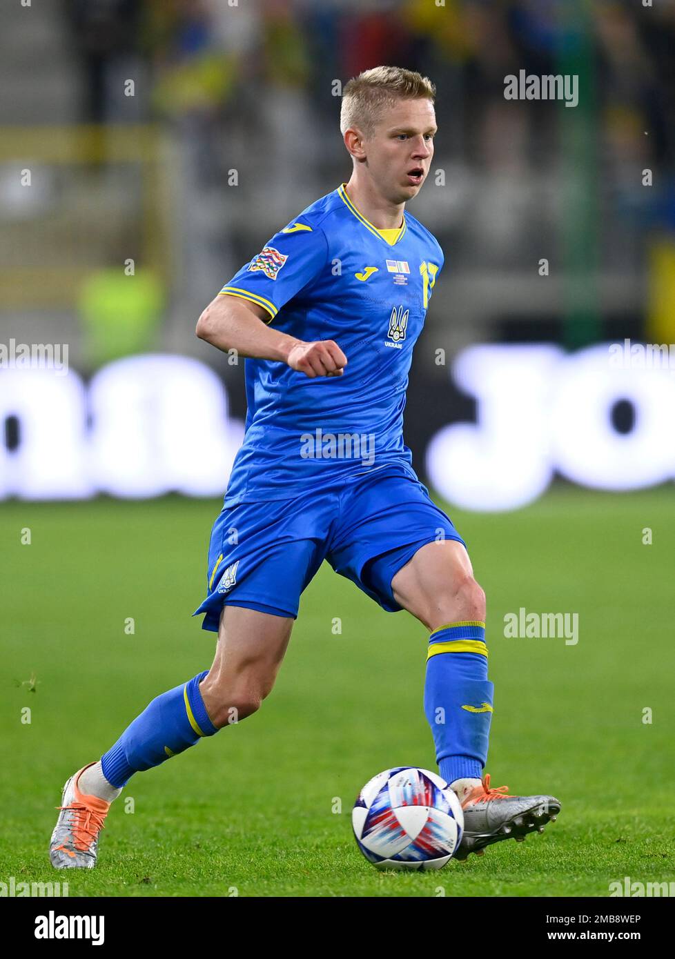 Ukraine's Oleksandr Zinchenko in action during the UEFA Nations League ...