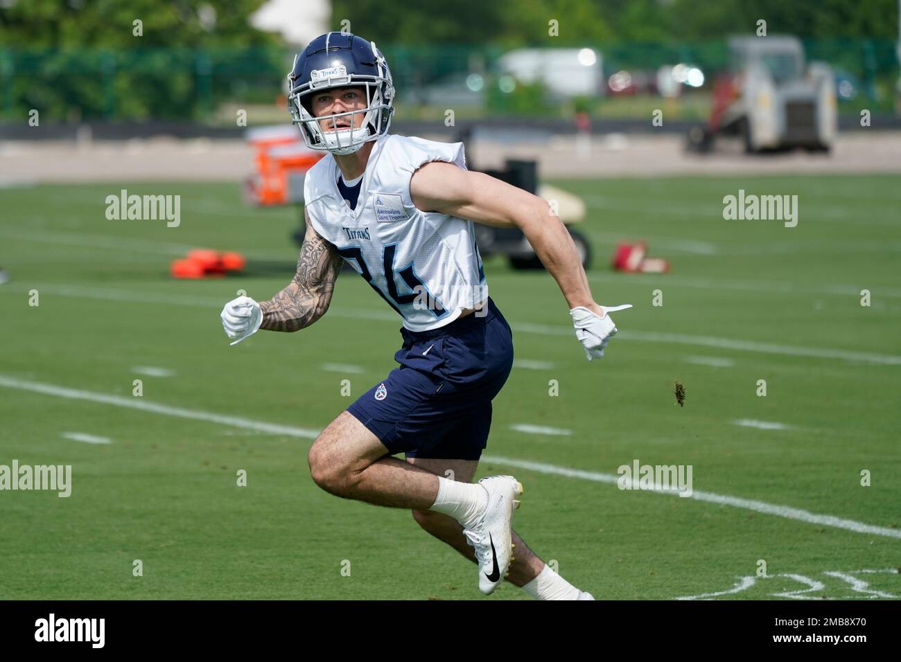 Tennessee Titans wide receiver Brandon Lewis takes part in a drill at ...