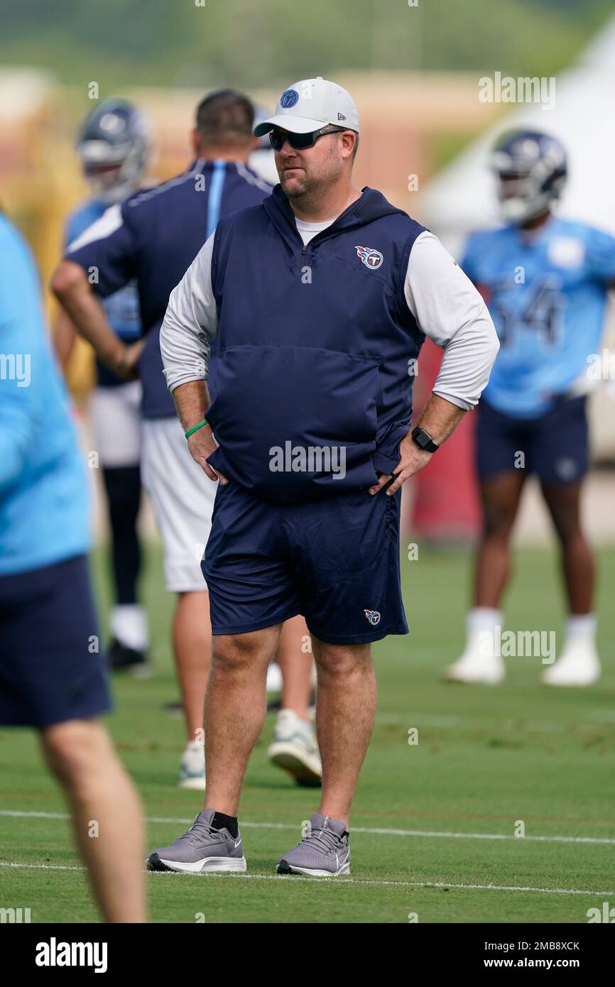 Tennessee Titans general manager Jon Robinson watches at the NFL ...