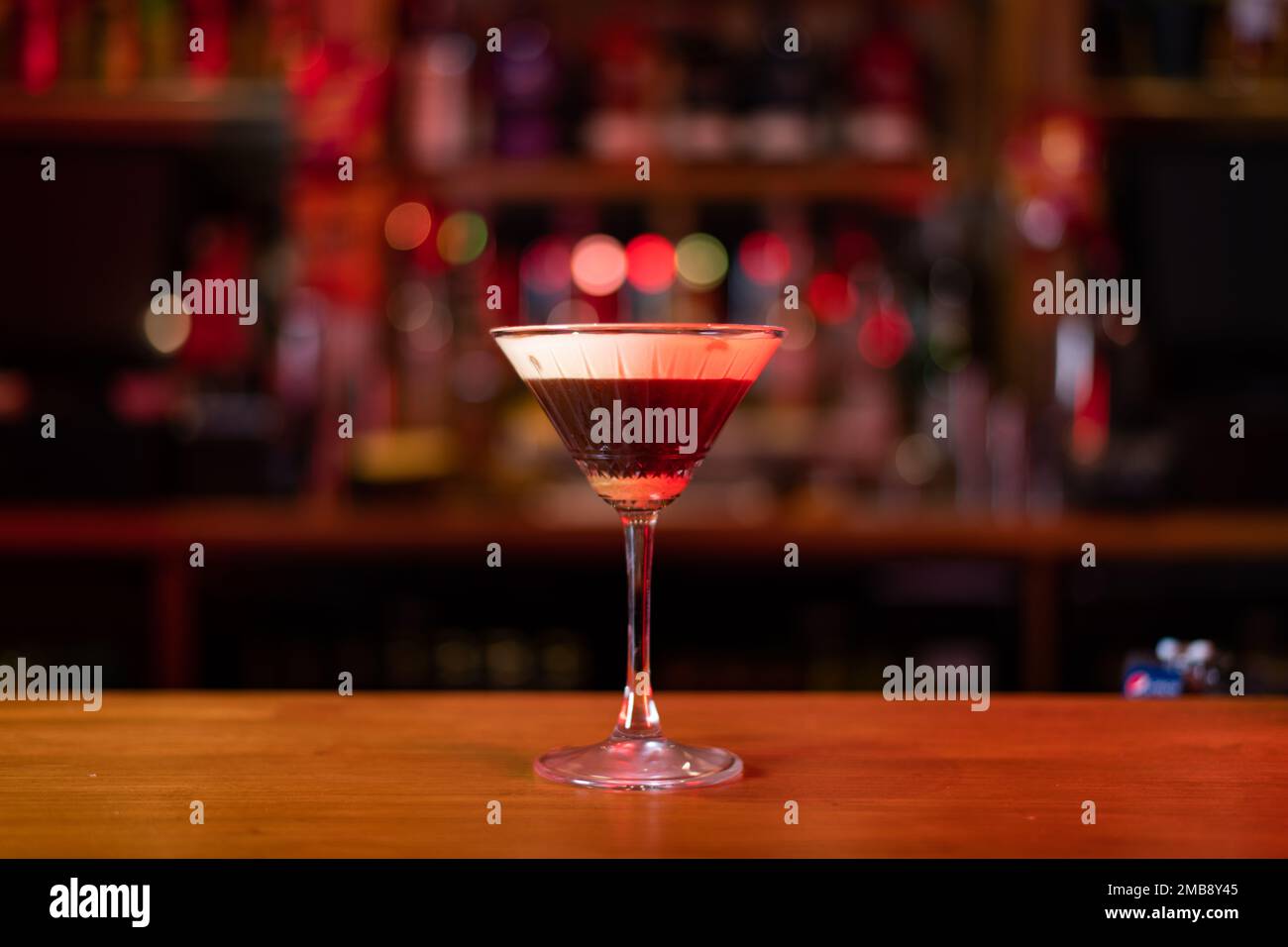 Fresh Cocktail Drinks made on a bar in a high street pub or restaurant ...