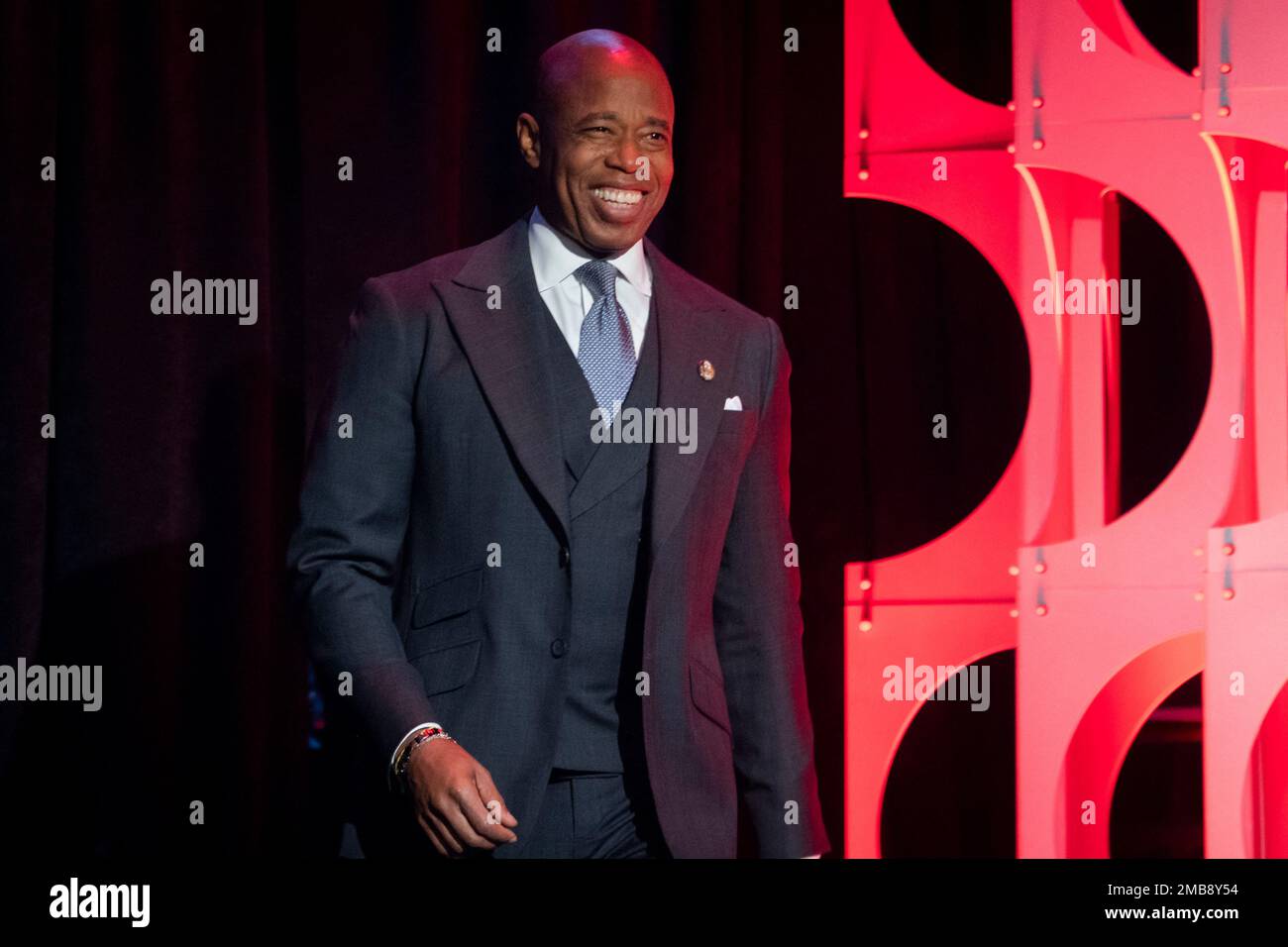 Mayor Eric Adams (Democrat of New York, New York) arrives to deliver ...