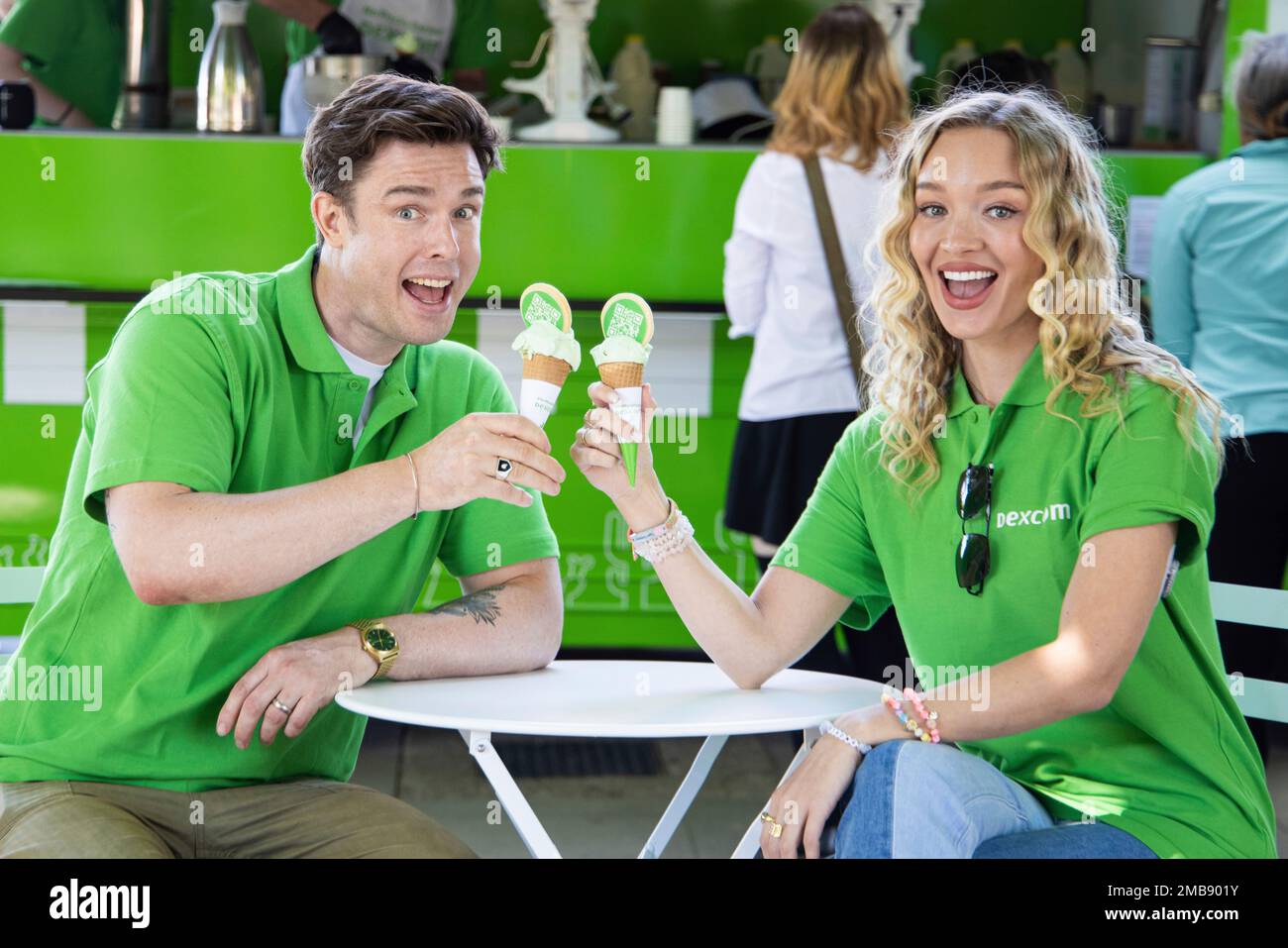 Ed Gamble, left, and Roxy Horner enjoy an ice cream during the launch ...