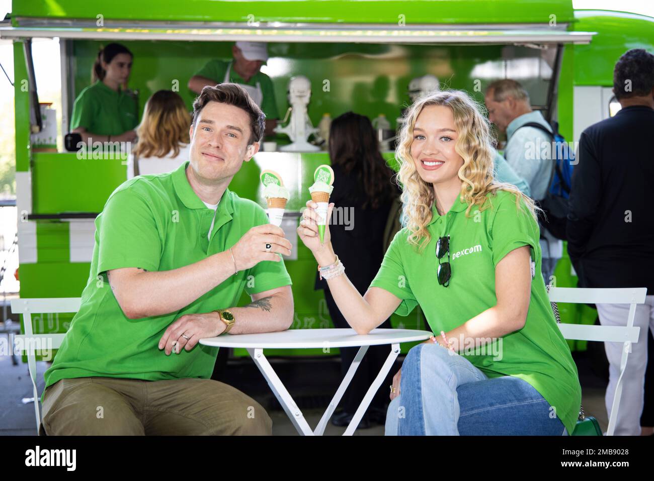 Ed Gamble, left, and Roxy Horner enjoy an ice cream during the launch ...