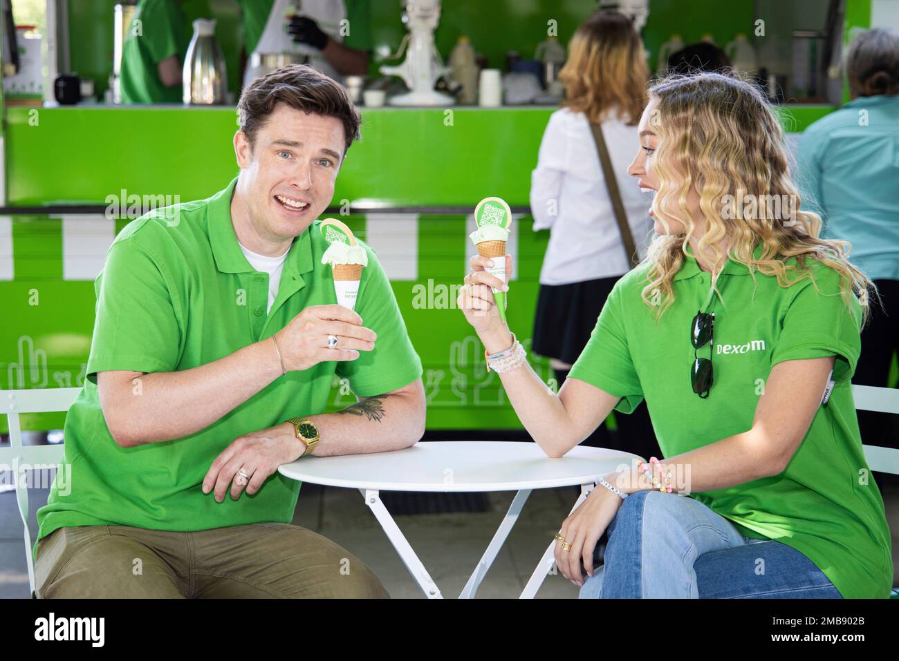 Ed Gamble, left, and Roxy Horner enjoy an ice cream during the launch ...