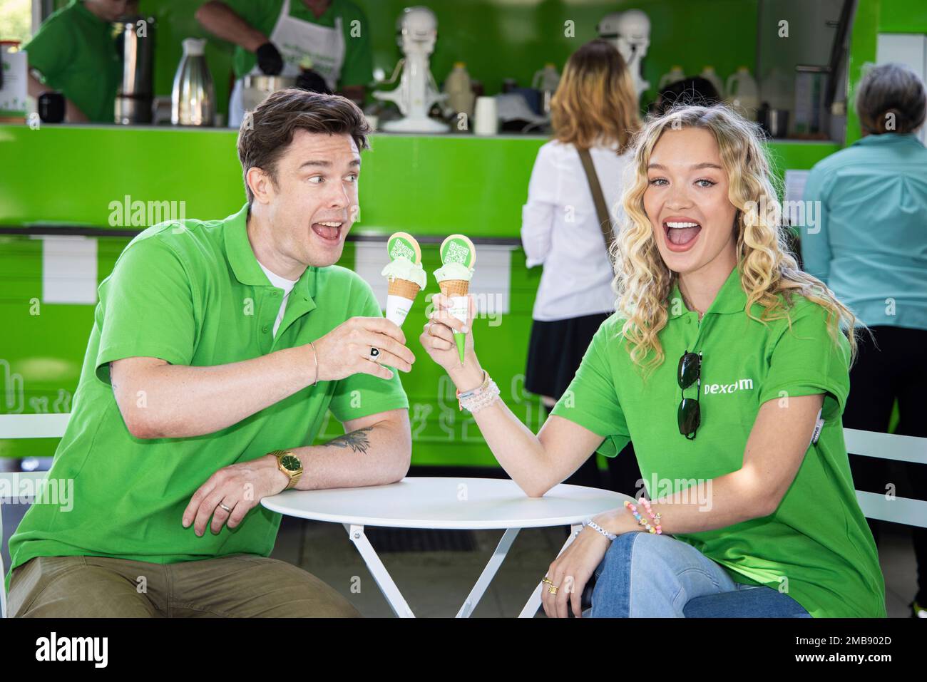 Ed Gamble, left, and Roxy Horner enjoy an ice cream during the launch ...