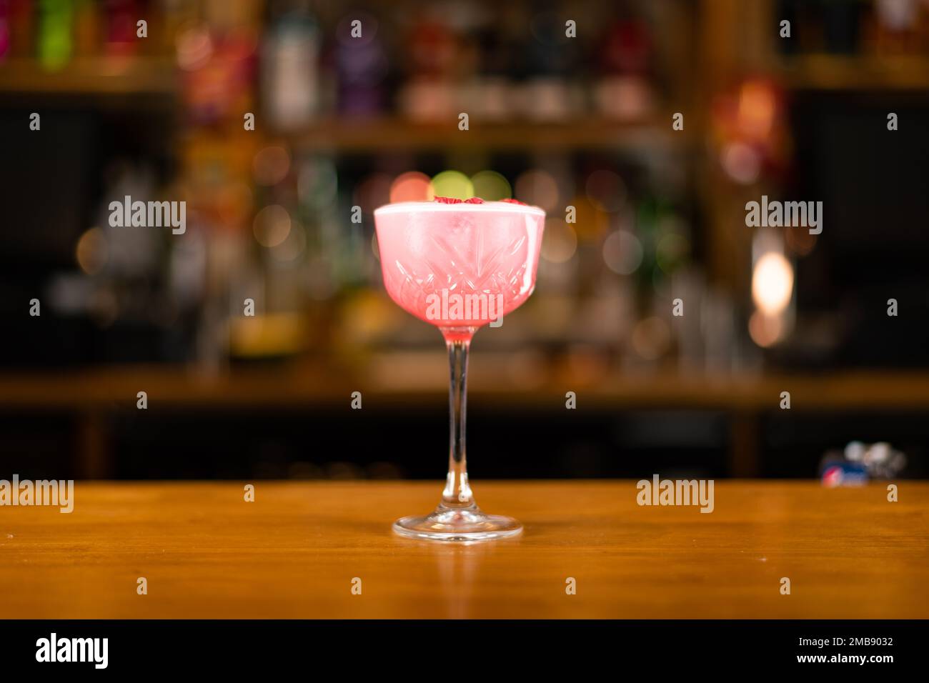 Fresh Cocktail Drinks made on a bar in a high street pub or restaurant ...