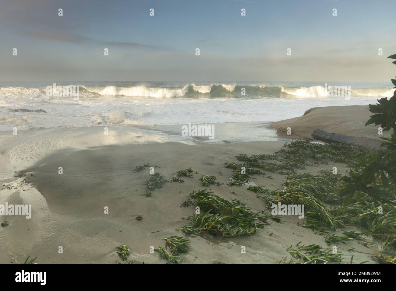 A natural landscape of a wavy seashore Stock Photo - Alamy