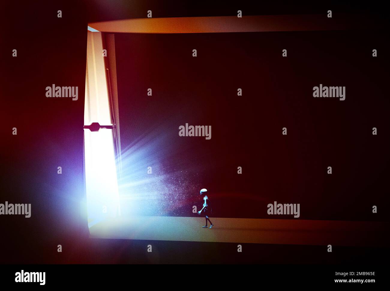 Portal with other worlds, alien spaceship. Door to other dimensions ...