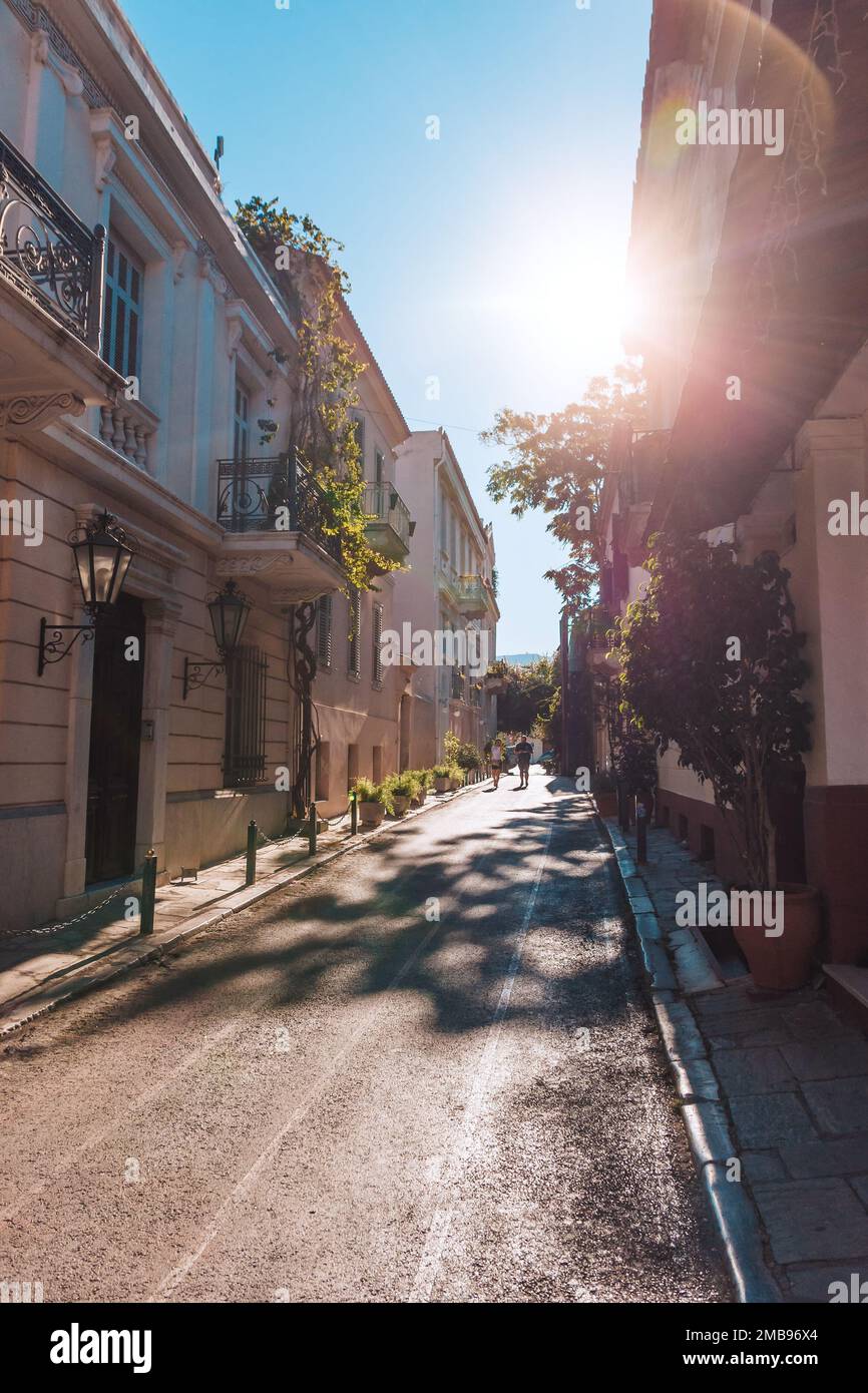 Plaka,an old historical neighbourhood of Athens, clustered around the ...