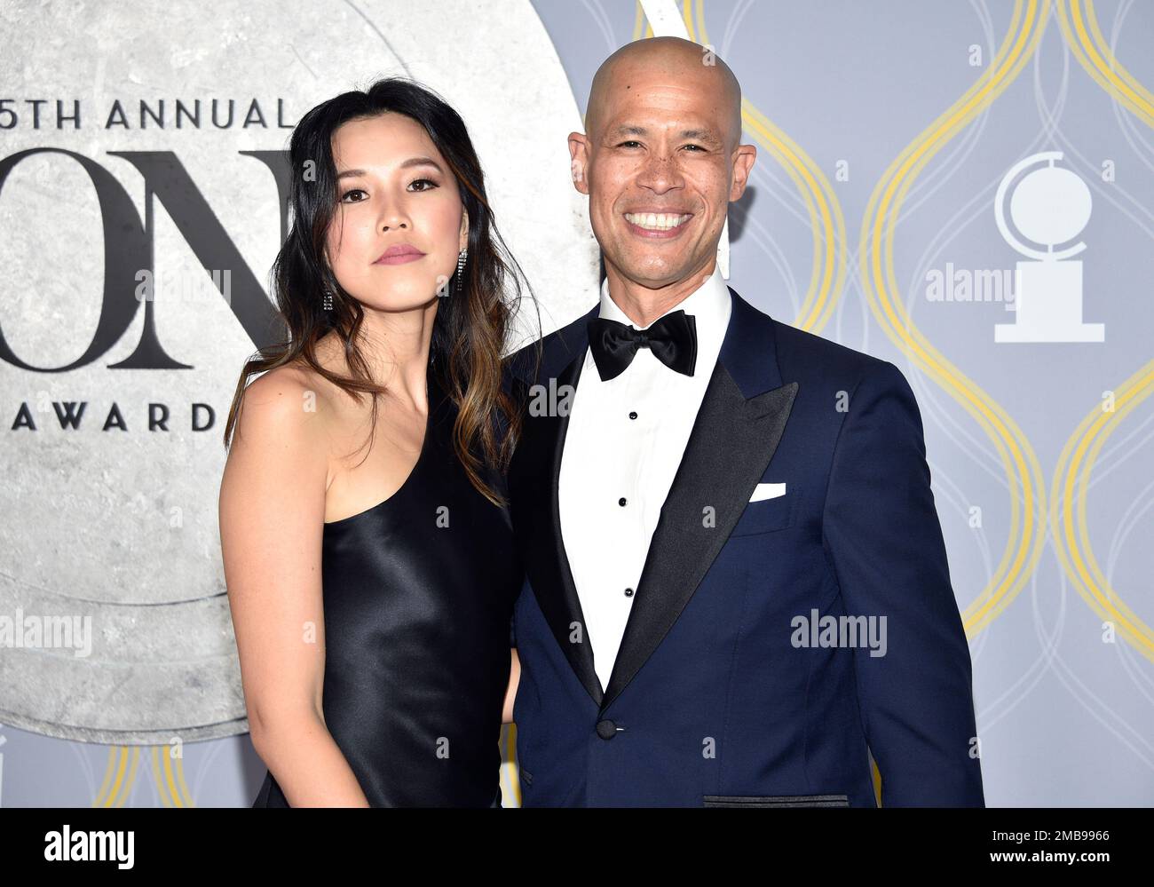 Marian Wang, left, and Vladimir Duthiers arrive at the 75th annual Tony ...