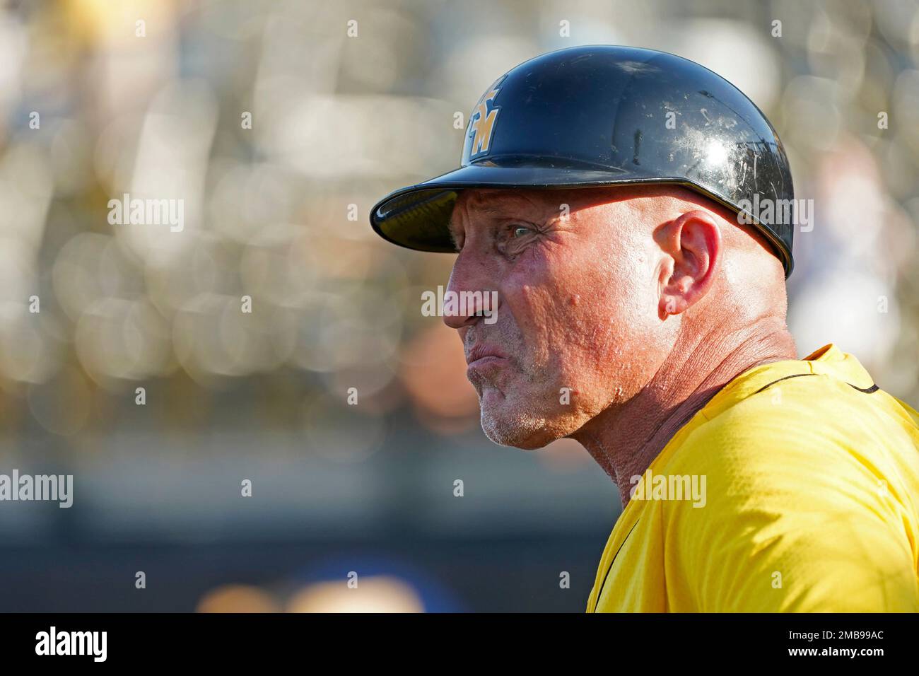 Southern Mississippi coach Scott Berry looks to his players following a ...