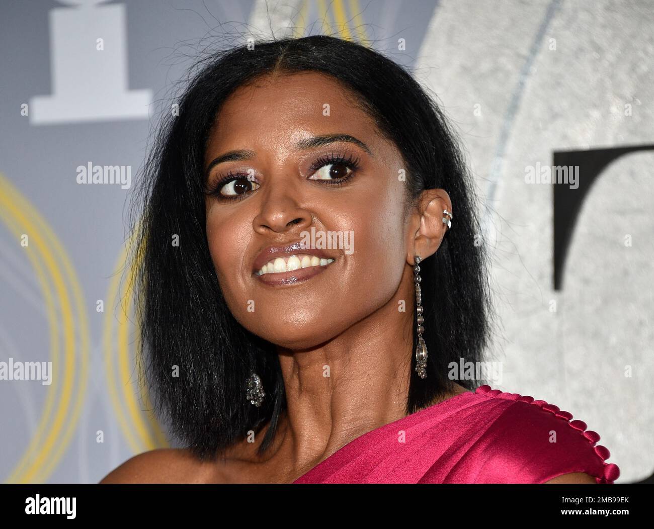 Renee Elise Goldsberry arrives at the 75th annual Tony Awards on Sunday ...
