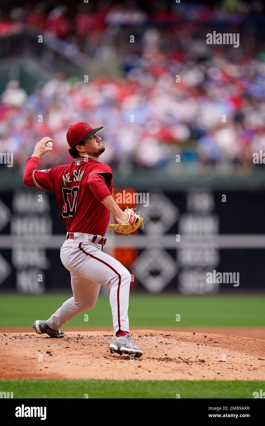Arizona Diamondbacks' Kyle Nelson plays during a baseball game, Sunday ...
