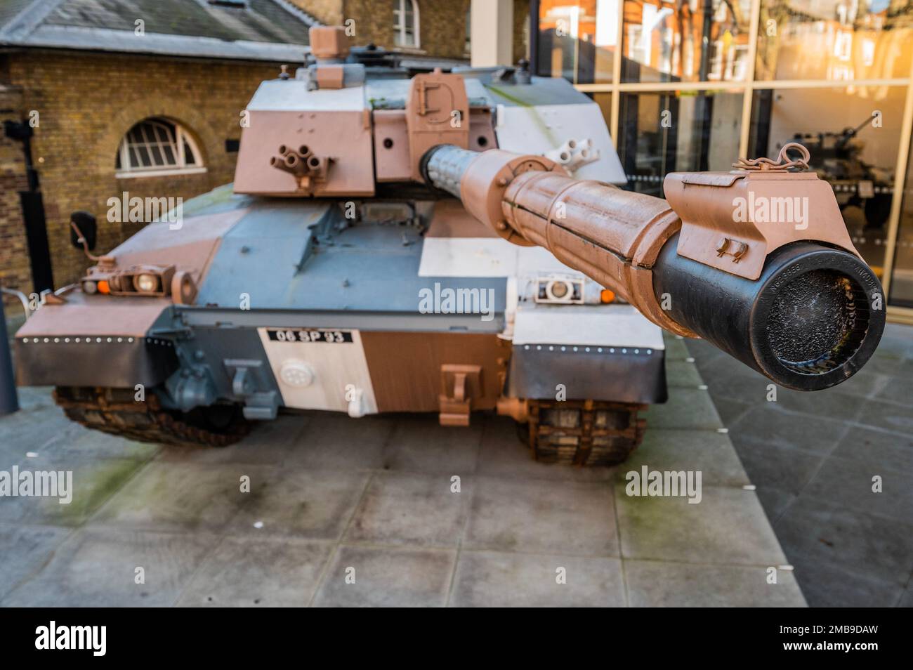 London, UK. 20th Jan, 2023. A Challenger II tank outside the National ...