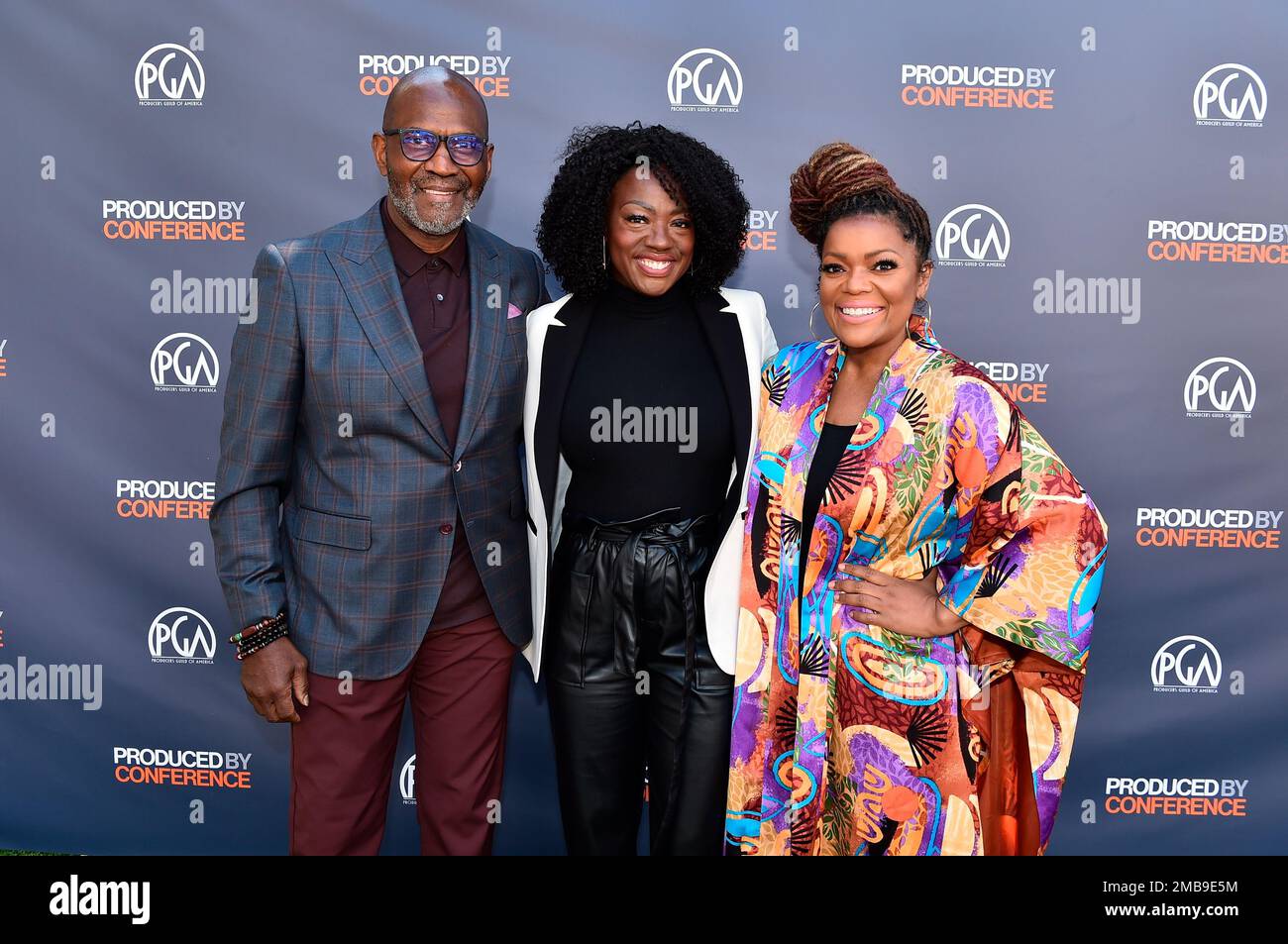 From left, Julius Tennon, Viola Davis and Yvette Nicole Brown attend ...