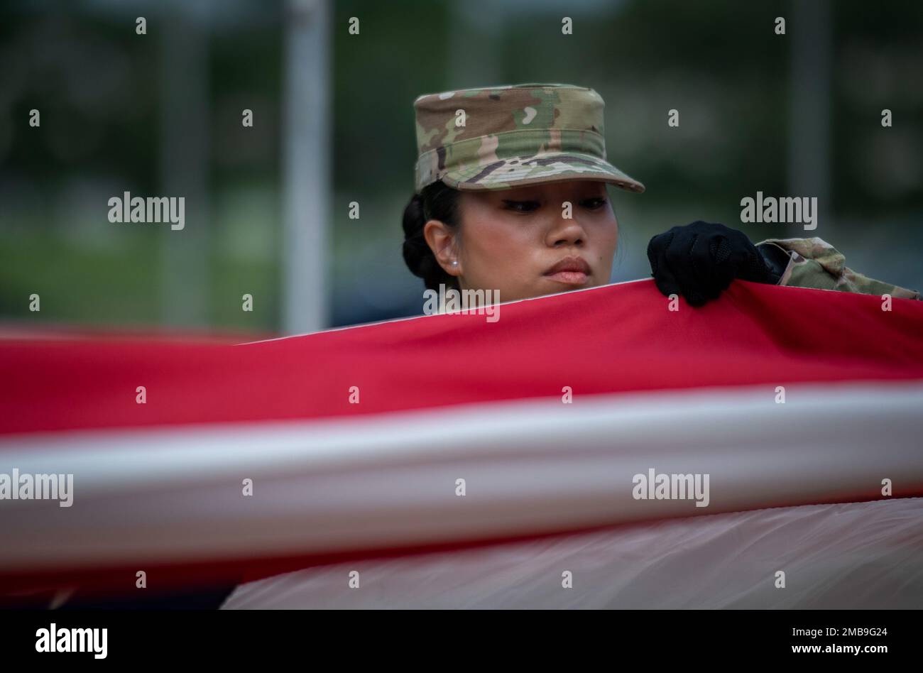 Senior Airman Arlyn Hixon, 96th Inpatient Operations Squadron, holds ...
