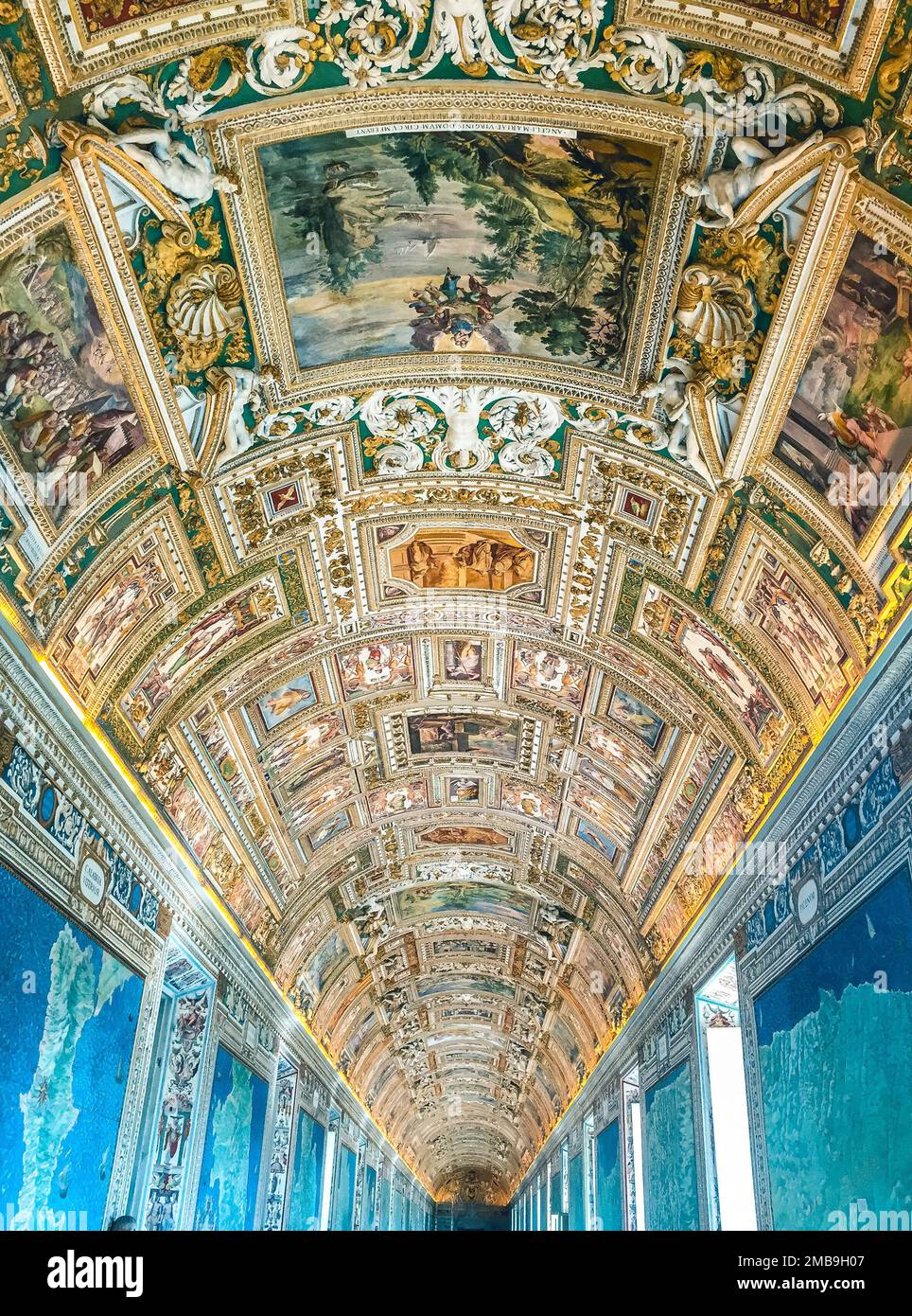 Rome, Italy - February 24, 2016: Vatican Museum ceiling art Stock Photo ...