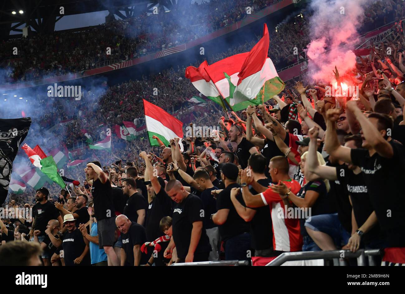Hungary fans celebrate after Hungary's Zsolt Nagy scores his side's ...