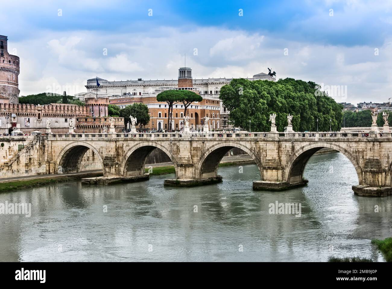 St. Angelo Bridge that's constructed over the Tiber River in Rome, Italy Stock Photo - Alamy