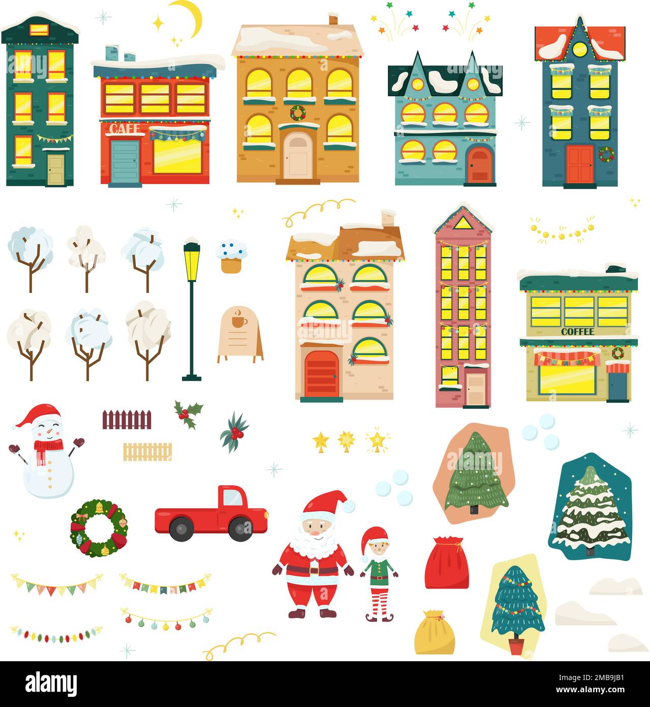 Xmas house set vintage Cut Out Stock Images & Pictures - Alamy