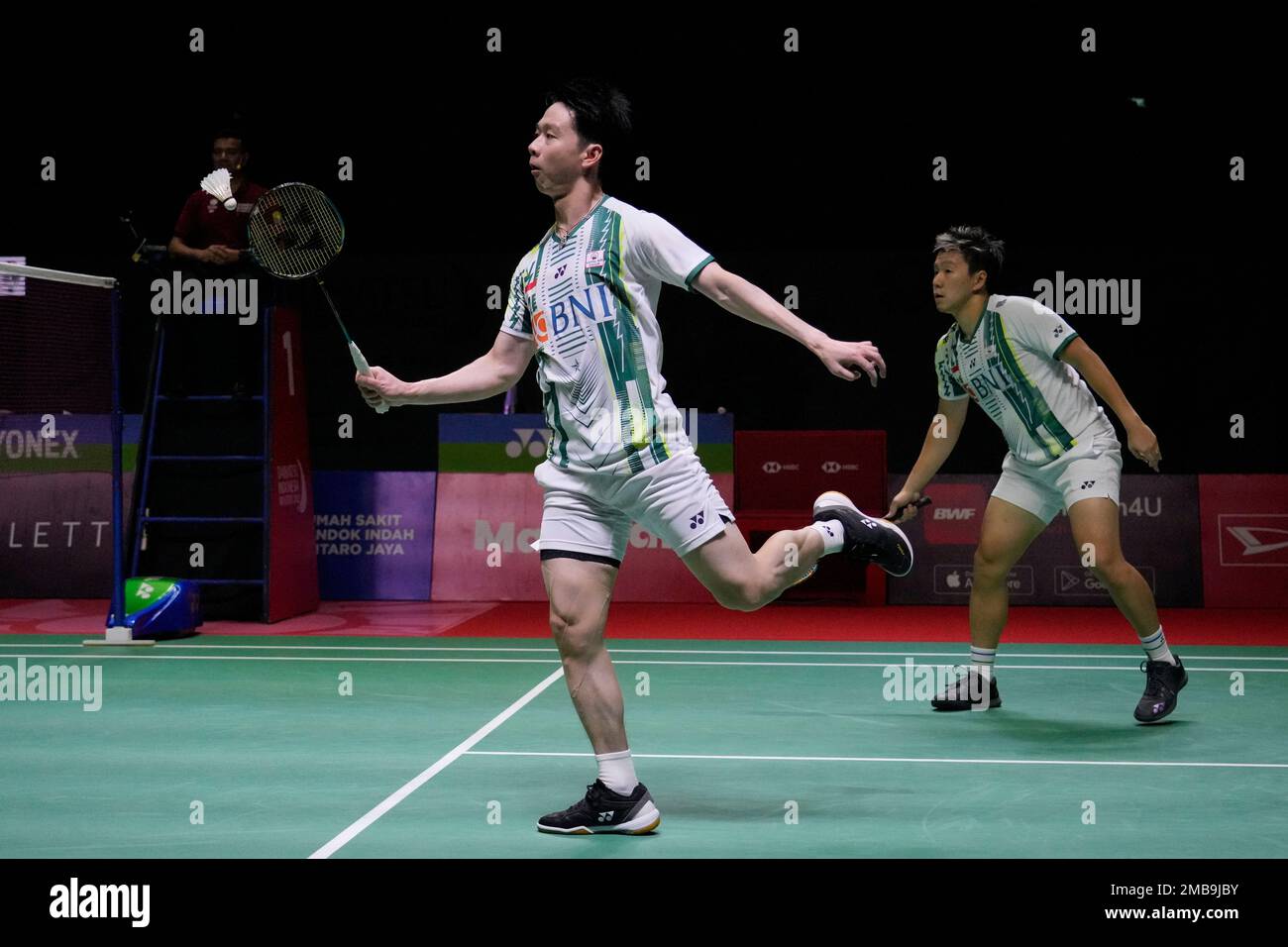 Indonesia's Marcus Fernando Gideon, right, and Kevin Sanjaya Sukamuljo ...