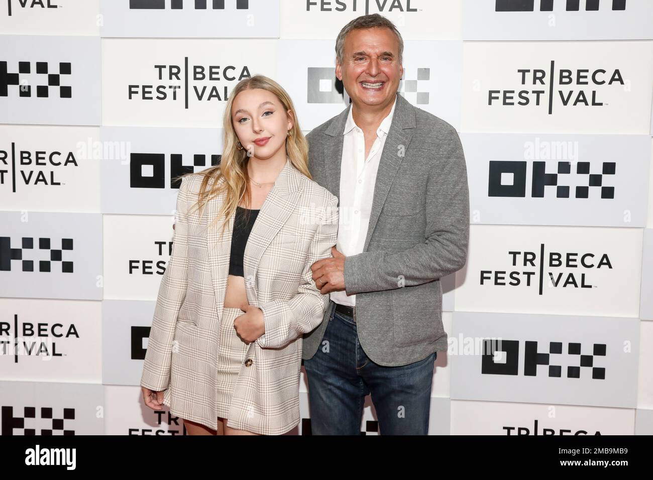 Lily Rosenthal, left, and producer Phil Rosenthal, right, attend the ...