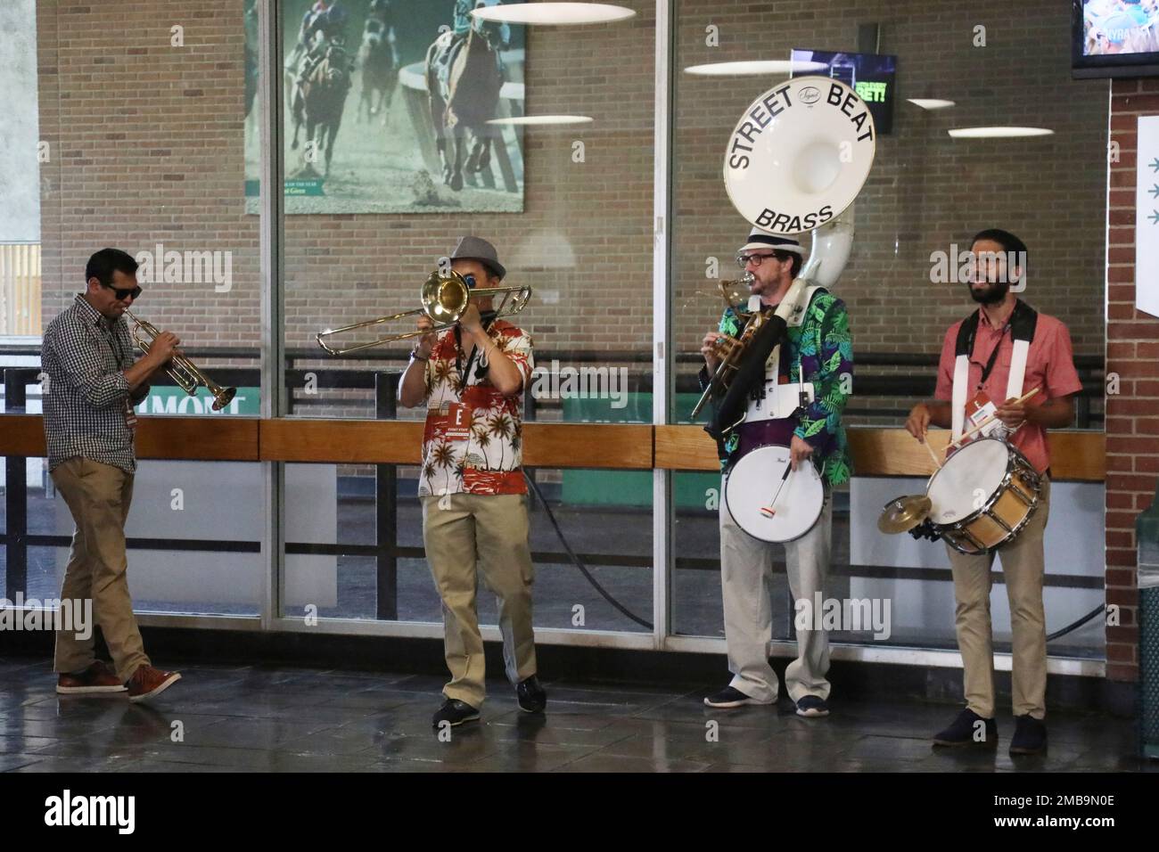 Street Beat Brass Band plays at the Belmont Stakes Festival, Friday ...