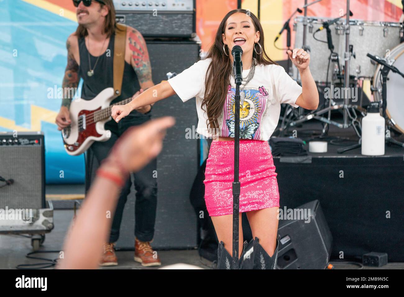 Taylor Kerr of Maddie & Tae performs during CMA Fest 2022 on Friday ...