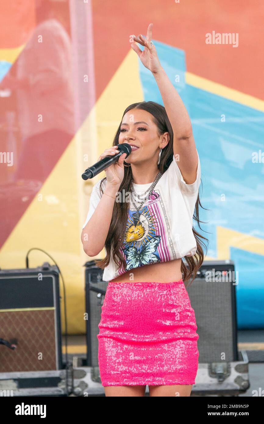 Taylor Kerr of Maddie & Tae performs during CMA Fest 2022 on Friday ...