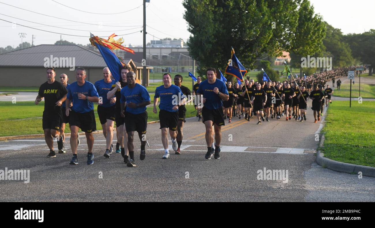 The 1st Aviation Battalion command team, led by Col. Richard P. Tucker, commander and Command ...