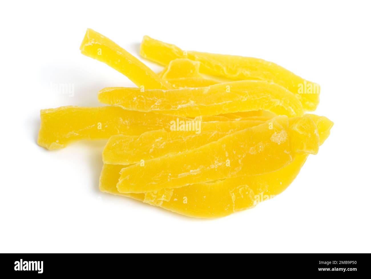 Dried melon with sugar isolated on white background Stock Photo - Alamy