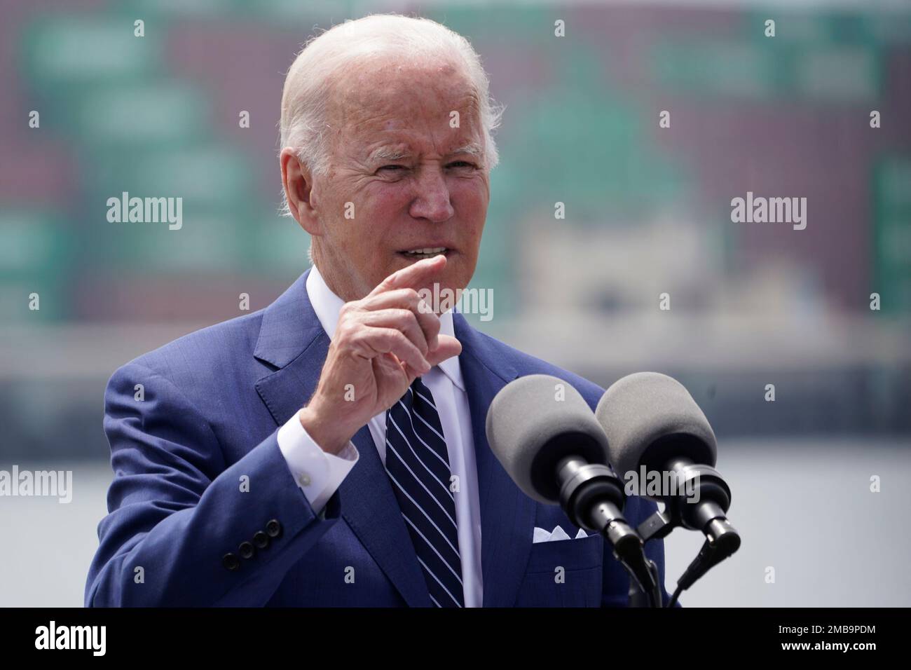 President Joe Biden speaks about inflation and supply chain issues at ...
