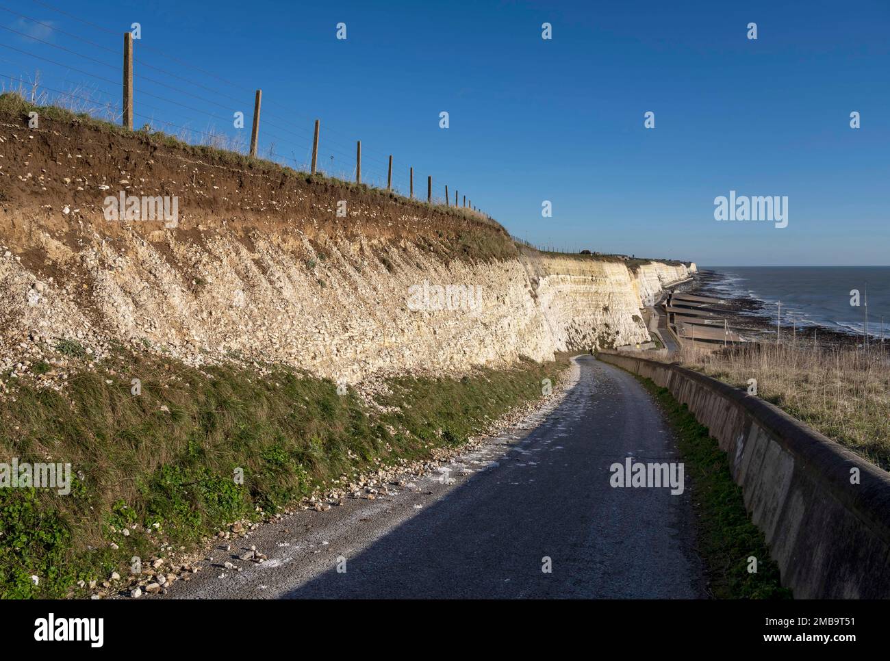 The Undercliff Walk that runs from Brighton to Rottingdean. The chalk ...