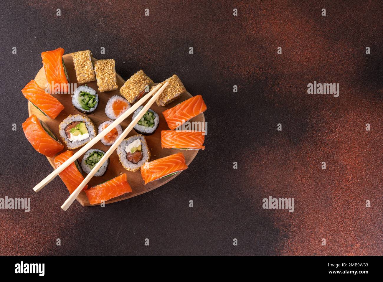 Heart shaped Valentine day sushi set. Classic sushi rolls, philadelphia ...