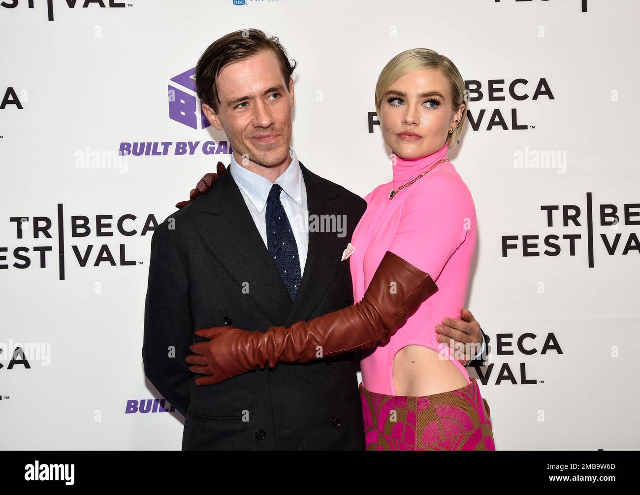 Composer Julian Brink, left, and actor Maddie Hasson attend the ...