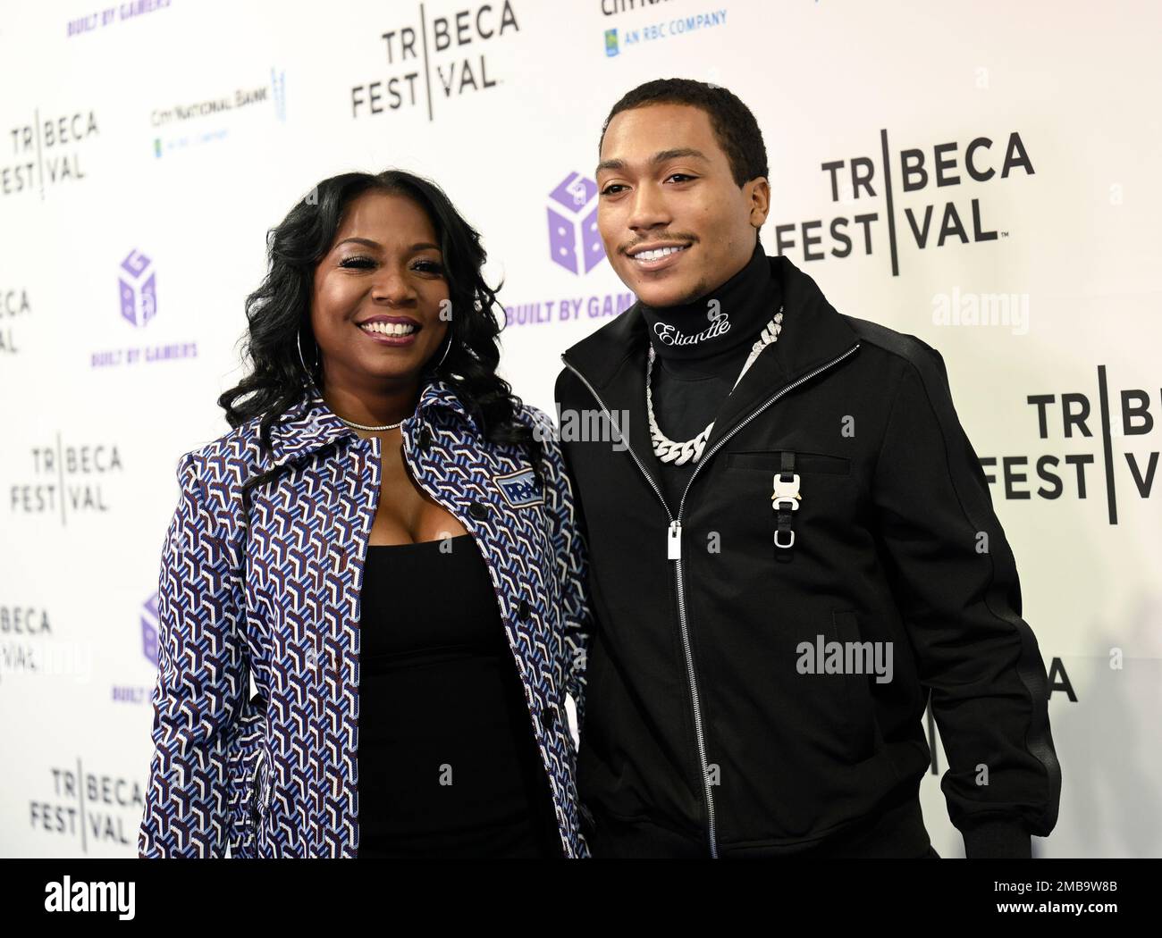 LaTarra Eutsey, left, and Lil Meech attend the premiere for "Taurus" at the Beacon Theater ...