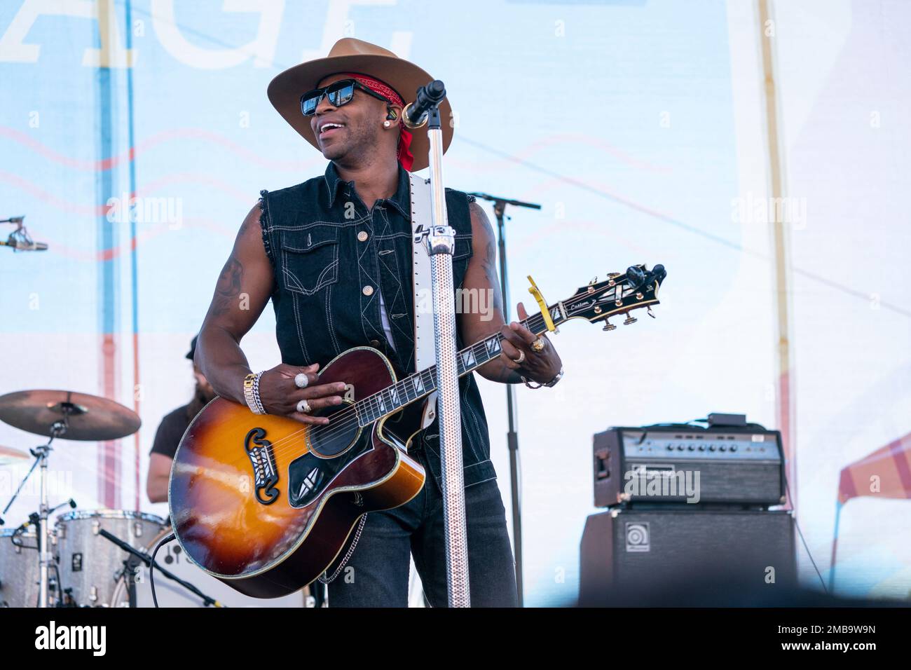 Jimmie Allen performs during CMA Fest 2022 on Thursday, June 8, 2022 ...