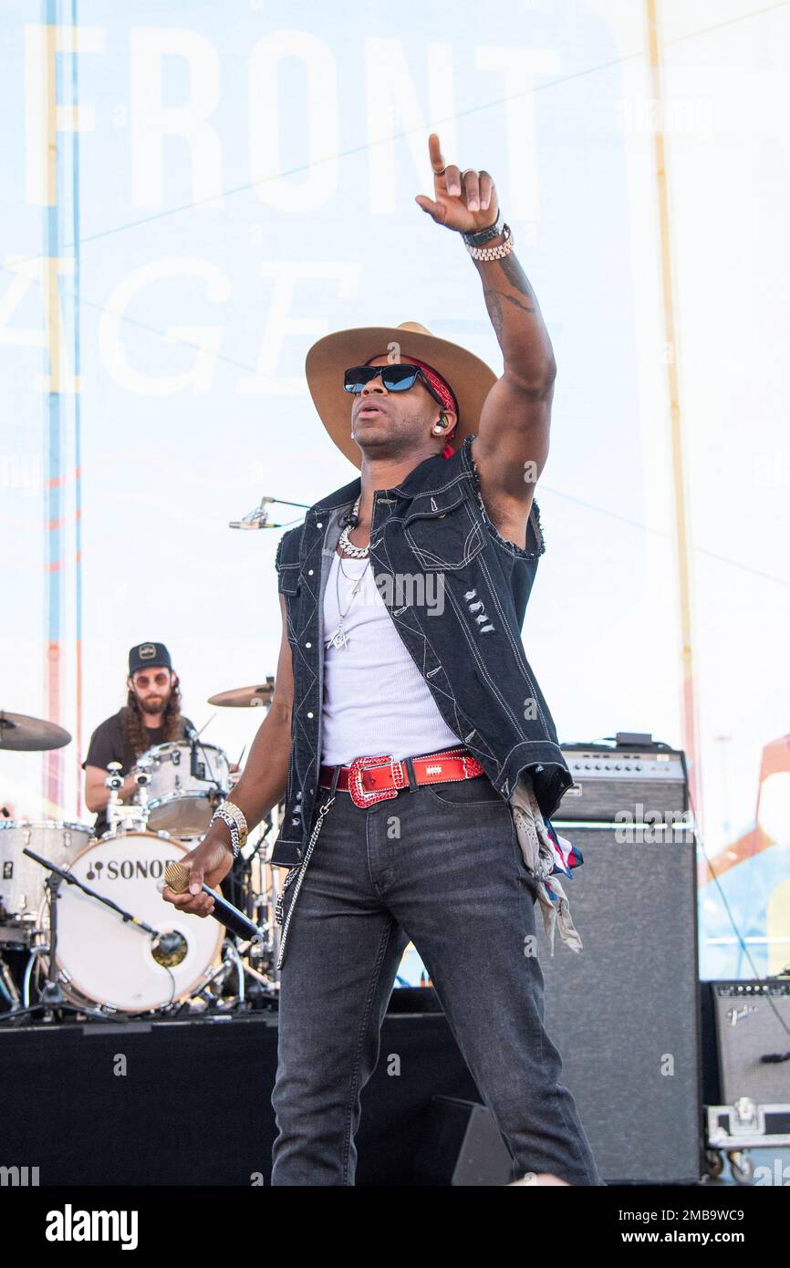Jimmie Allen performs during CMA Fest 2022 on Thursday, June 8, 2022 ...