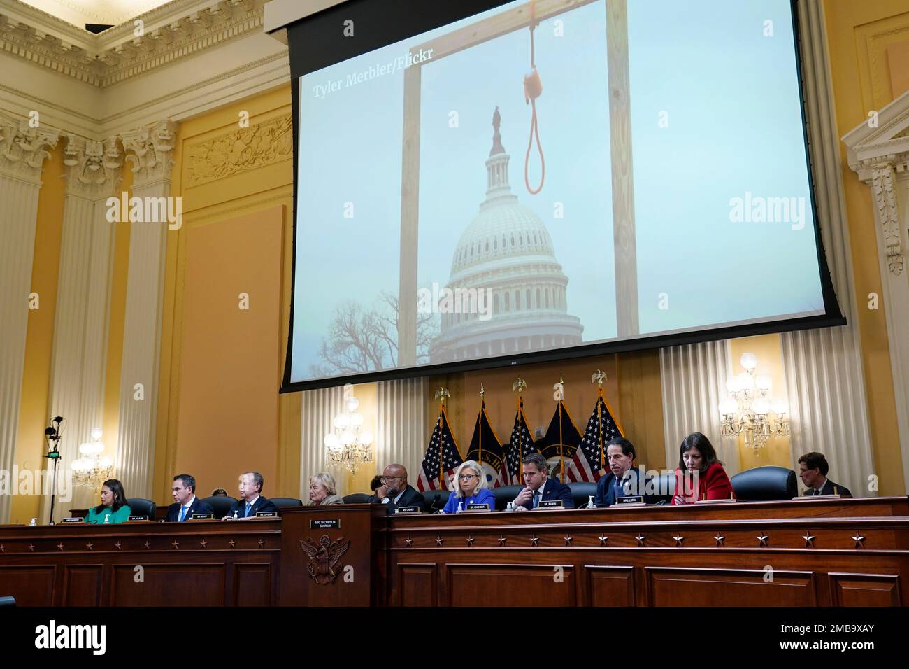 An image of a mock gallows on the grounds of the U.S. Capitol on Jan ...