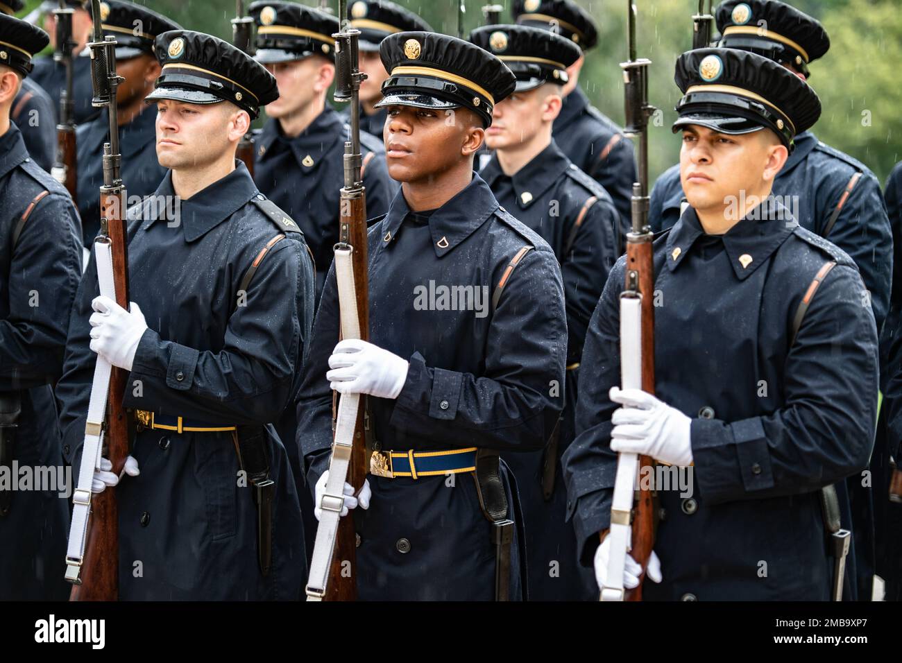 Soldiers from the 3d U.S. Infantry Regiment (The Old Guard) support an ...