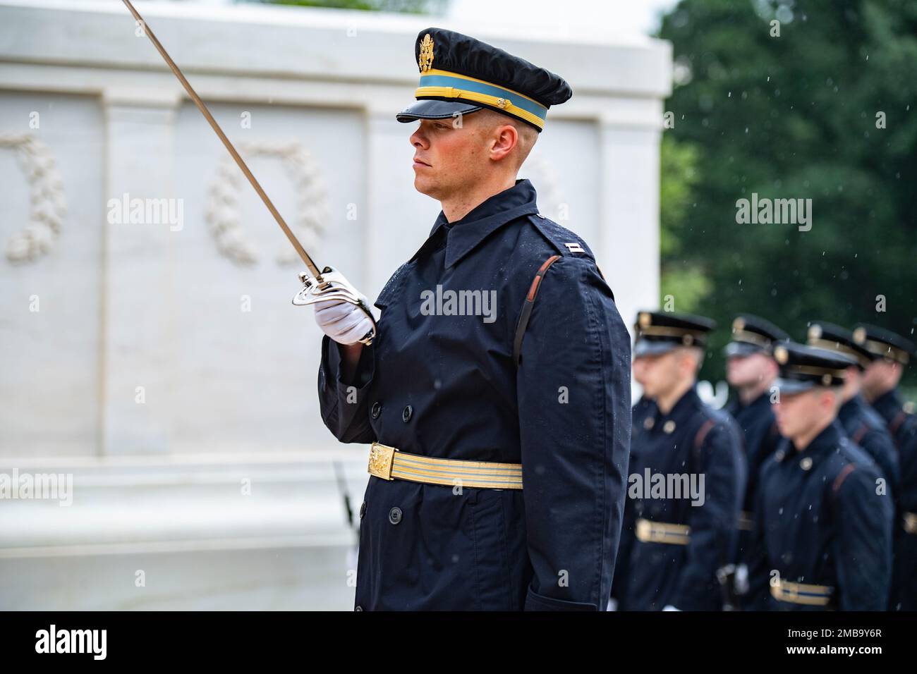 Soldiers from the 3d U.S. Infantry Regiment (The Old Guard) support an ...
