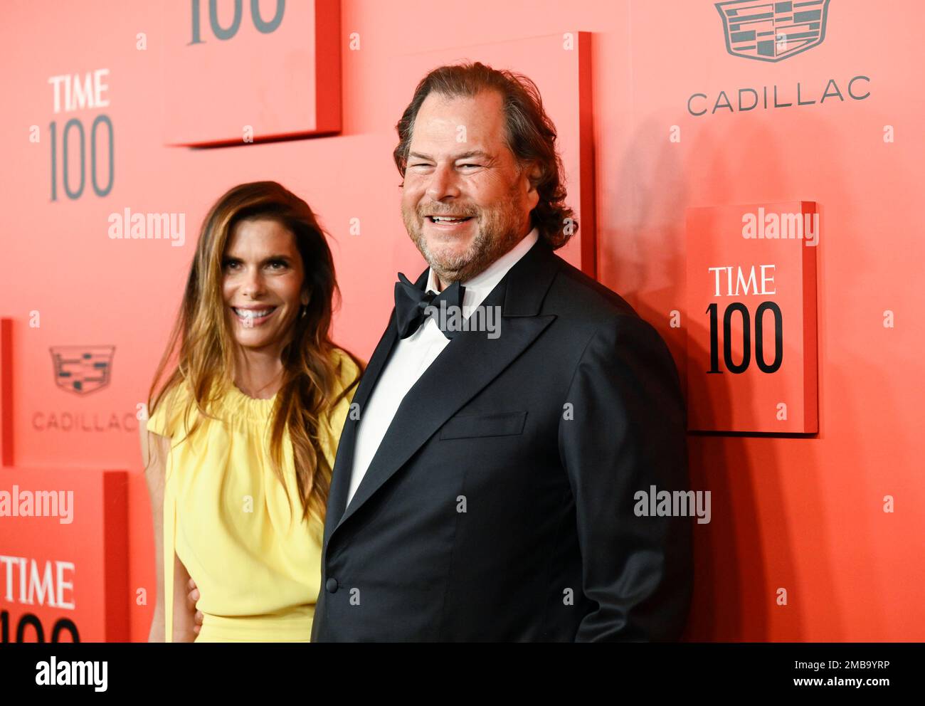 Salesforce.com CEO Marc Benioff, right, and wife Lynne Benioff attend ...